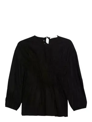 Cecilie Bahnsen Long Sleeve Stitch Top - Black