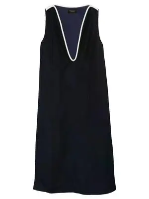 ADRIANA DEGREAS Maxi V-neck Dress - Blue