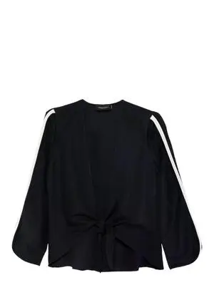 ADRIANA DEGREAS Front-tie Blouse - Blue