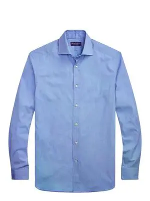 Ralph Lauren Purple Label End-on-end Buttoned Shirt - Blue