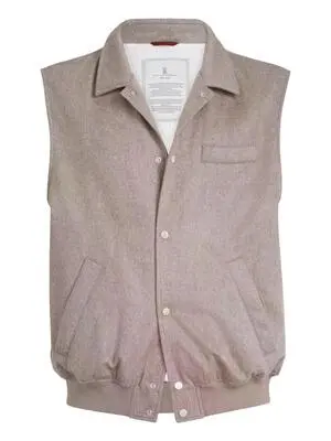 Brunello Cucinelli Flannel Padded Gilet - Neutrals