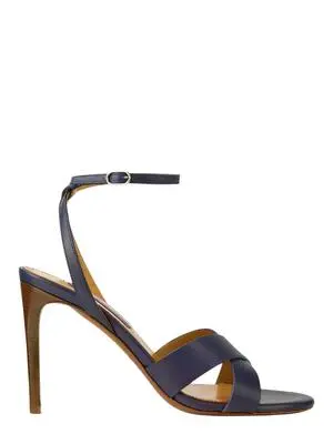 Ralph Lauren Cleary Criss-cross Leather Sandals - Blue