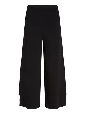 Karl Lagerfeld Contrast-piping Palazzo Pant - Black