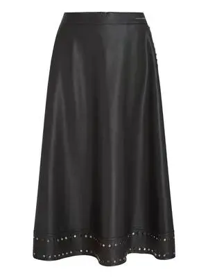 Karl Lagerfeld Stud-embellished Midi Skirt - Black