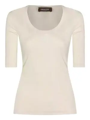 Fabiana Filippi Scoop-neck T-shirt - Neutrals