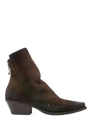 METISSE Pointed Zip Boots - Brown