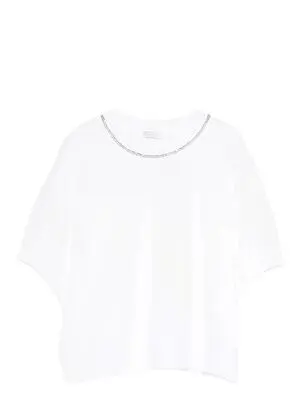 Brunello Cucinelli Collar-embellishment T-shirt - White