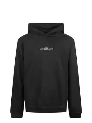 MAISON MARGIELA Logo-embroidered Hoodie - Black