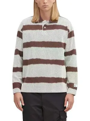 NAPAPIJRI X Martine Rose Striped Long-sleeve Polo Shirt - White