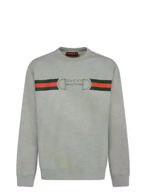 Gucci Striped Crew-neck Sweatshirt - Grey