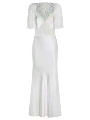 SELF-PORTRAIT Buttoned Maxi Dress - White