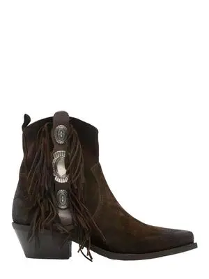 METISSE Fringe Boots - Brown