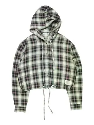 Acne Studios Plaid Hooded Top - Black