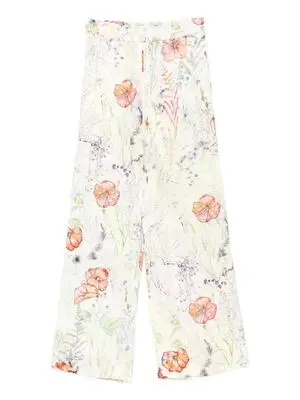Alexander McQueen Floral Print Trousers - Neutrals