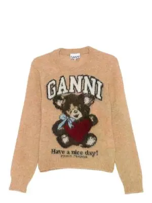 GANNI Patterned Jacquard Sweater - Brown