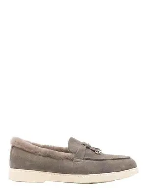 DOUCAL'S Leather Tassel Loafers - Grey