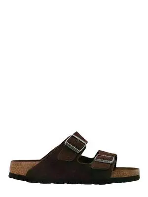 BIRKENSTOCK Arizona Suede Buckle Sandals - Brown