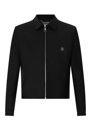 Philipp Plein Shirt Collar Zip Jacket - Black