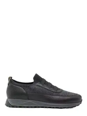 DOUCAL'S Leather Panel Sneakers - Black