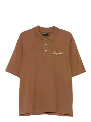 Dsquared2 Embroidered Polo Shirt - Brown