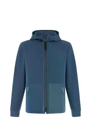 Boggi Milano Zip Hooded Sweater - Blue