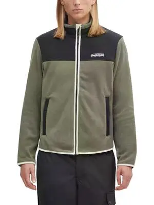 NAPAPIJRI Colourblock Zip-up Sweatshirt - Green
