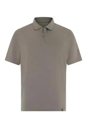 Boggi Milano Open Collar Appliquéd Polo Shirt - Grey