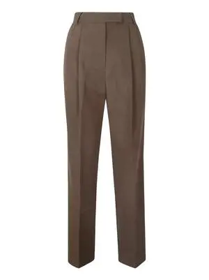 THE FRANKIE SHOP Suit Trousers With Welt Pocket - Brown
