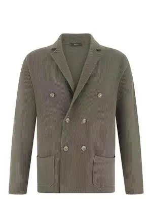 Boggi Milano Double-breasted Knitted Jacket - Grey