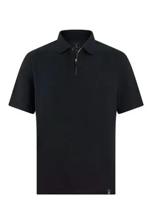 Boggi Milano Collar Zip Polo Shirt - Black