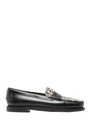 SEBAGO Leopard-print Loafers - Black