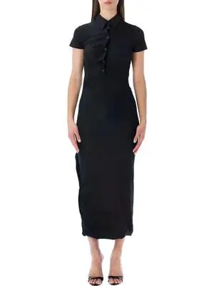 Ottolinger Twisted Polo Midi Dress - Black