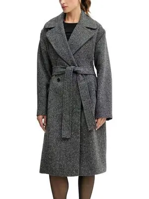 Iceberg Belted Double-breasted Coat - Grey