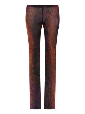 Jean Paul Gaultier Mesh Python Print Trousers - Brown