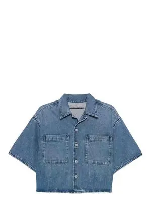 Alexander Wang Cropped Denim Shirt - Blue