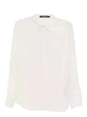 Karl Lagerfeld Logo Jacquard Blouse - Neutrals