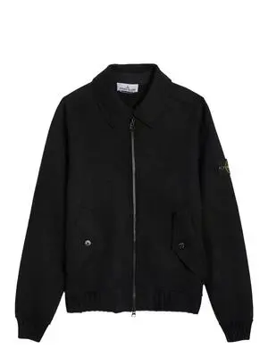 Stone Island Felted Zip Cardigan - Black