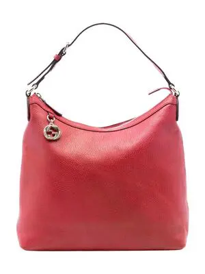 Gucci Leather Gg Charm Tote Bag - Red