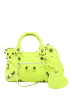 Balenciaga 2010-2025 Small Lambskin Motocross Neo Cagole Satchel - Yellow