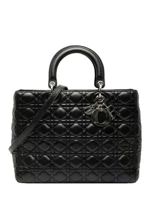 DIOR Christian Dior 2013 Large Lambskin Cannage Lady Dior Satchel