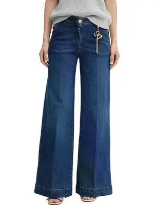 FRACOMINA Charm-detail Wide-leg Jeans - Blue