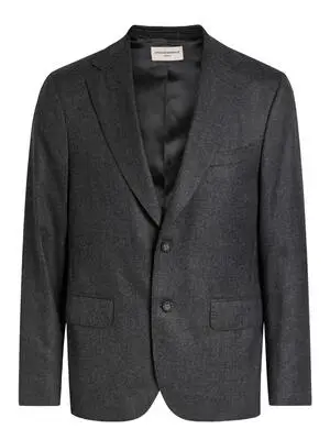 Officine Générale Button Single-breasted Wool Blazer - Grey