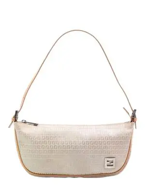 Fendi 2000-2010 Micro Zucchino Canvas Shoulder Bag - Brown