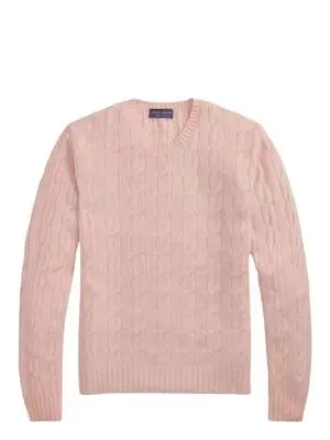 Ralph Lauren Purple Label Cable-knit Crew-neck Sweater - Pink