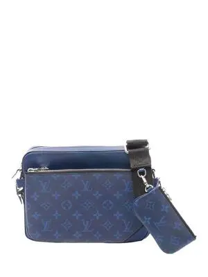 LOUIS VUITTON 2021-2025 Monogram Taigarama Trio Messenger Crossbody Bag - Blue