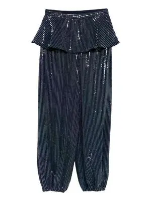 ADRIANA DEGREAS Sequin-embellished Trousers - Blue