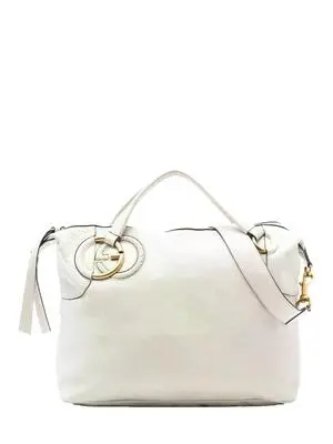 Gucci 2016-2025 Leather Twill Satchel - White