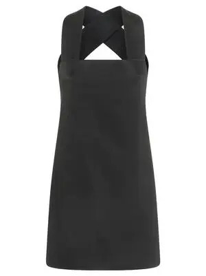 Khaite Cross-over Backless Mini Dress - Black