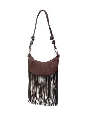 Simkhai Avery Fringe Cross Body Bag - Brown