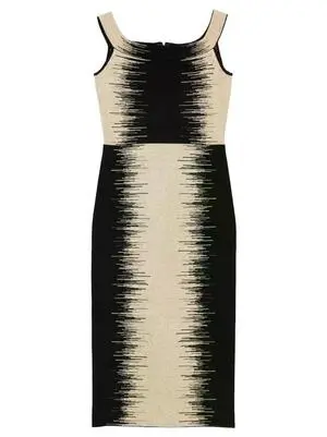 Herve Leger Striped Sleeveless Midi Dress - Black